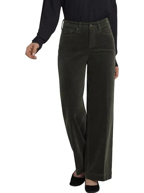 NYDJ Teresa Wide Leg Corduroy Pants - Vine Leaf