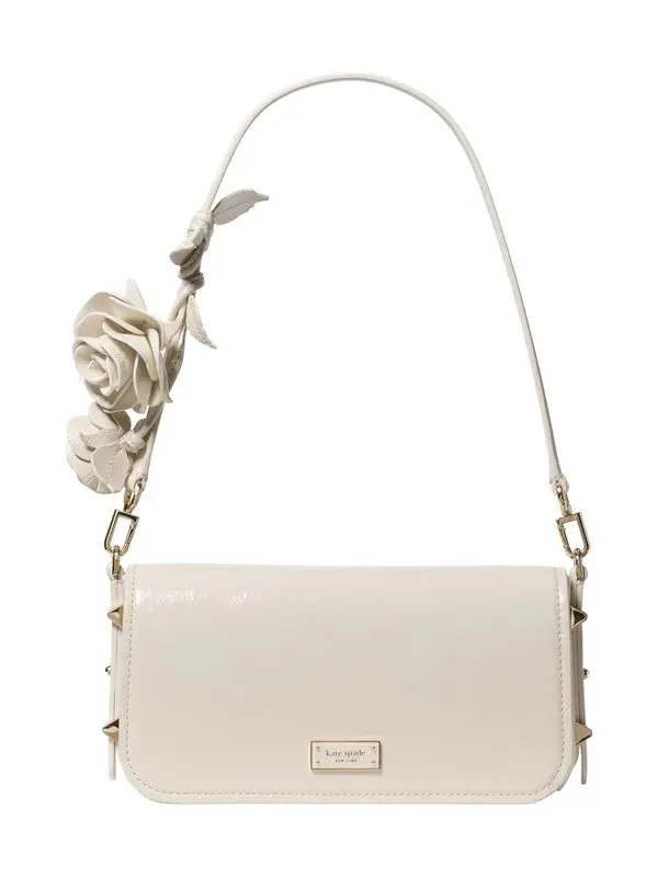 Kate Spade New York Floral Applique Leather Shoulder Bag - Cashew Milk