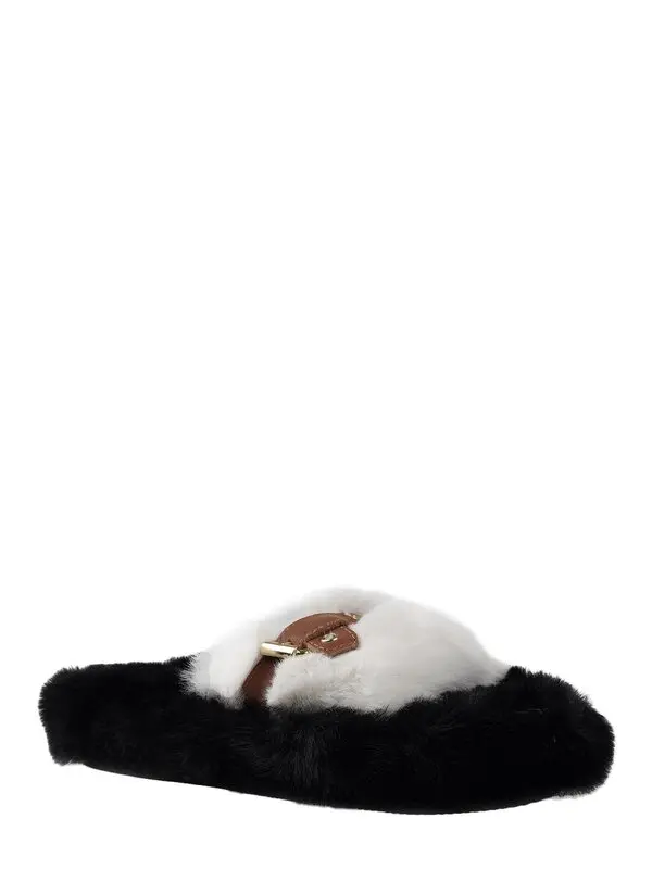 ARTISAN CRAFTED BY ZIGI Zaytina Faux Fur Slide Sandal - Wht/blk Fx