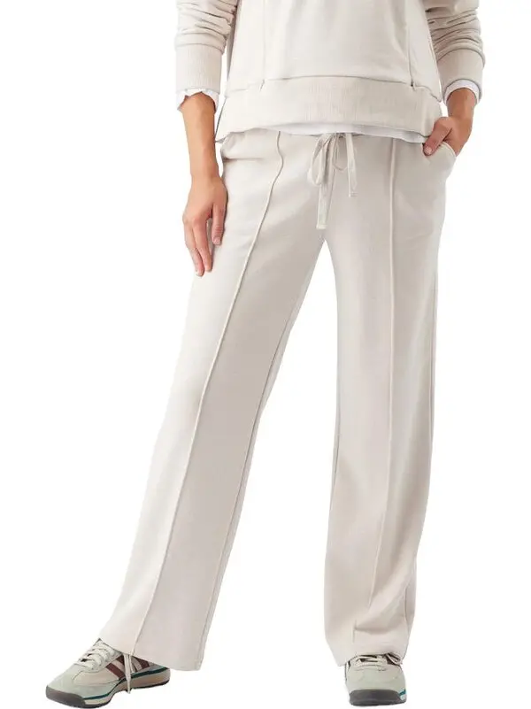 RIPE MATERNITY Terry Wide Leg Jogger - Chalk