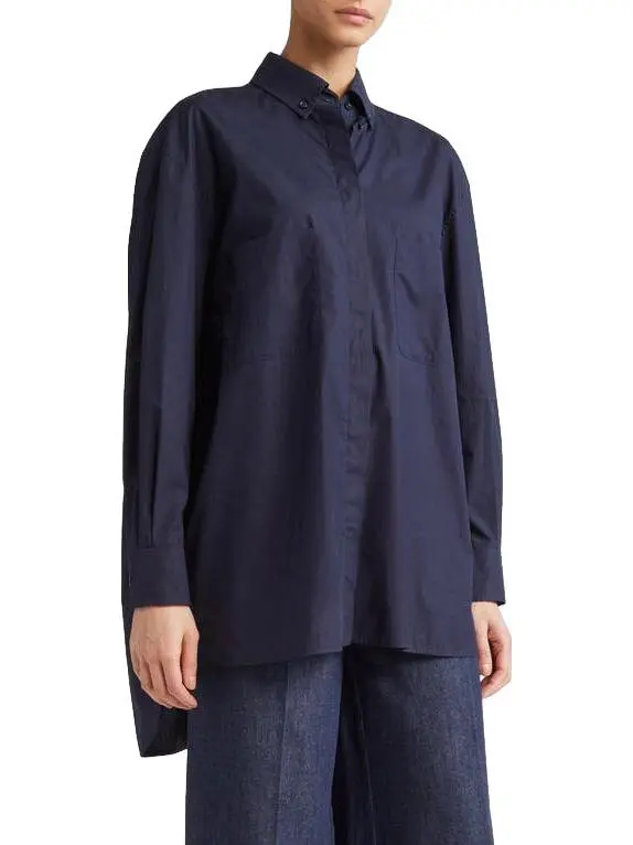 Max Mara Mozart Cotton Button-down Shirt - Ultramarine