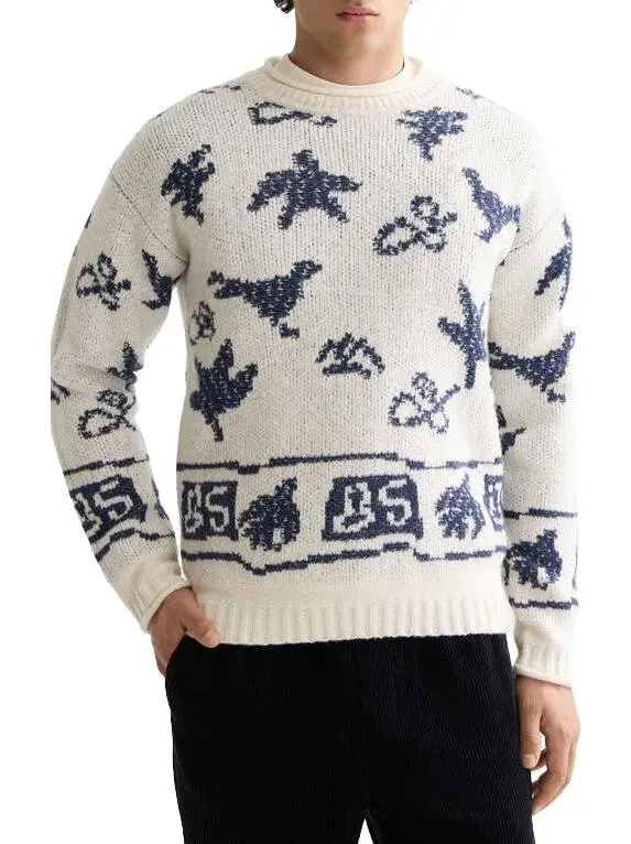 Scotch & Soda Jacquard Crewneck Sweater - Eggnog