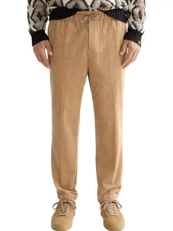 Scotch & Soda Fave Loose Tapered Cotton Corduroy Joggers - Tannin