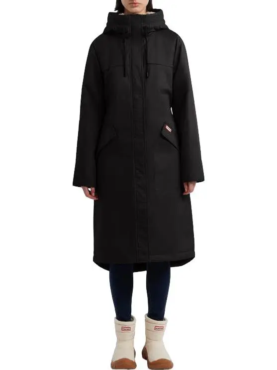 Hunter Jane Hooded Water Repellent Coat - Black