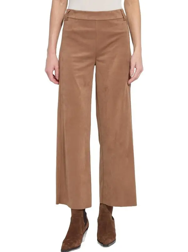 Lyssé Vionette Faux Suede Wide Leg Pants - Lux Camel