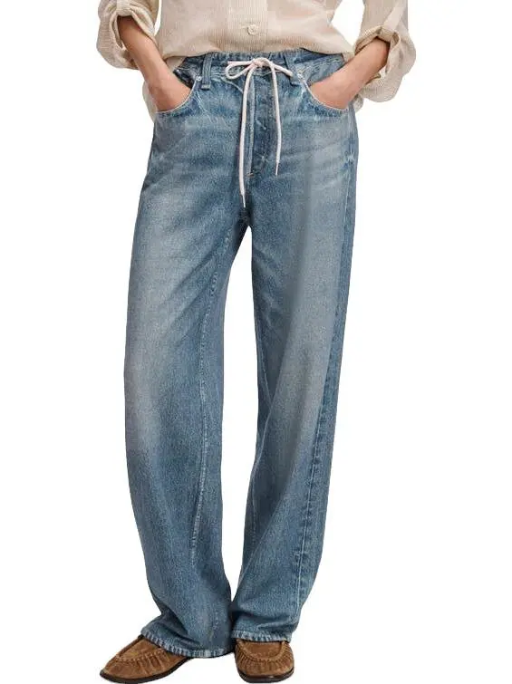 Rag & Bone Rb Miramar Pull-on Wide Leg Cotton Terry Sweatpant Jeans - Ellis