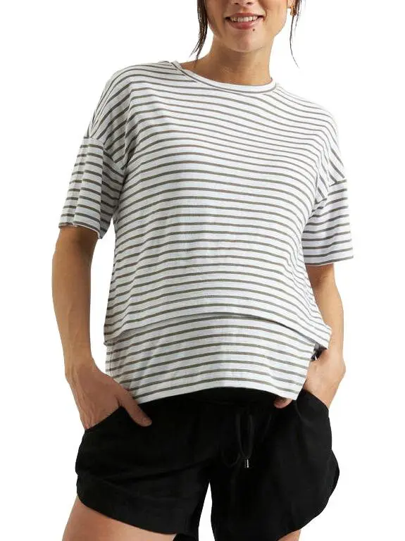 RIPE MATERNITY Claudette Nursing Tee - White/olive