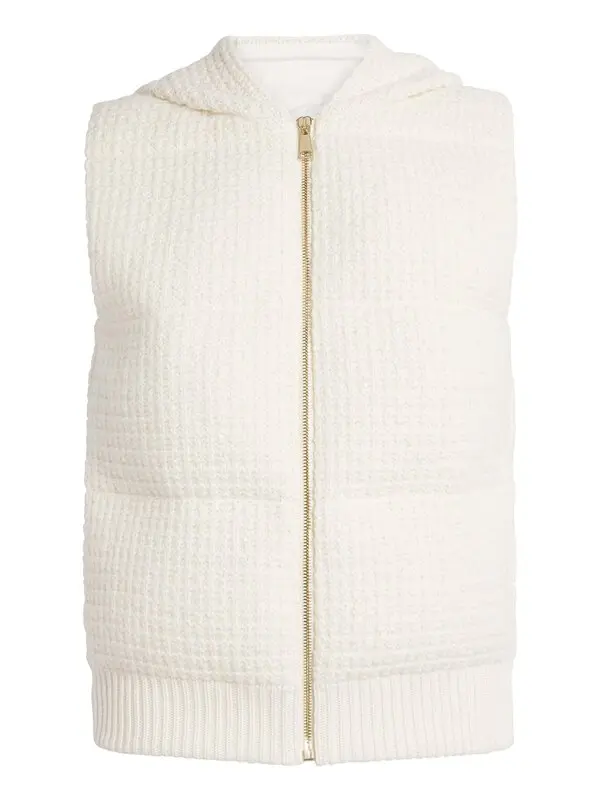 Fabiana Filippi Wool-silk-cashmere-blend Hooded Gilet - White