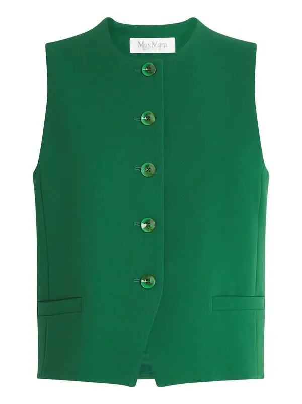 Max Mara Tailored Cady Waistcoat - Green