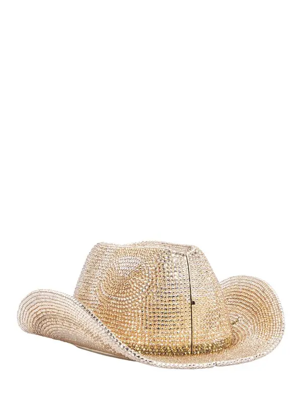 Judith Leiber Crystal Cowboy Hat Cheyenne Clutch Bag - Gold