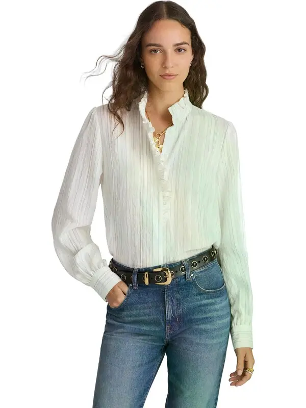 Madewell Ruffled Button-up Shirt - Airy Multi Stripe