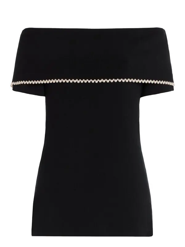 BY MALENE BIRGER Hetha Off-the-shoulder Knit Top - Black