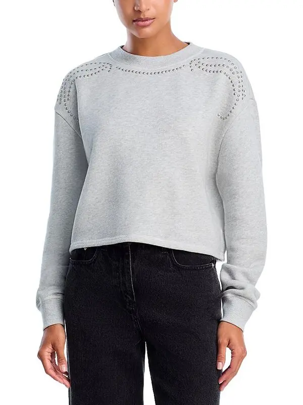 Rag & Bone Studded Sweatshirt - Heather Grey