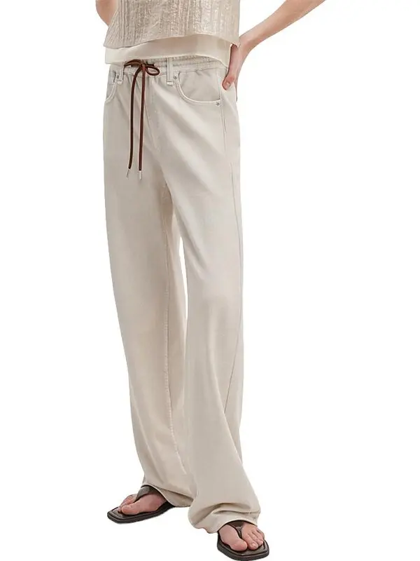 Rag & Bone Miramar Terry Wide Leg Pants - Ecru