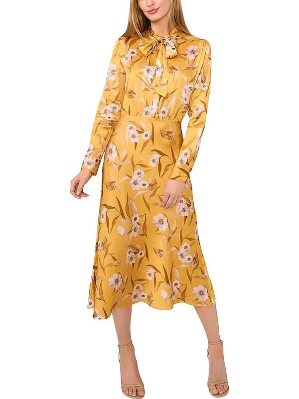 Ted Baker London Kassia Neck Tie Long Sleeve Dress - Fresh Apricot