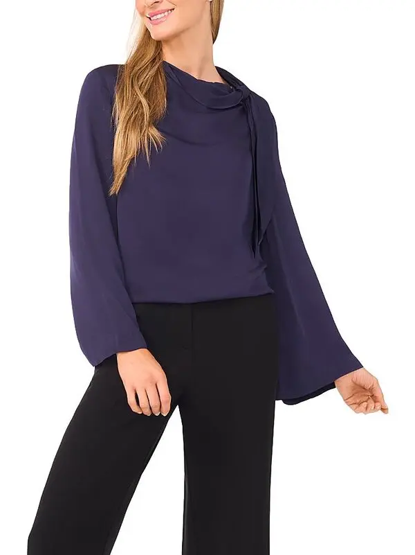 Ted Baker London Mock Neck Wide Sleeve Top - Baritone Blue