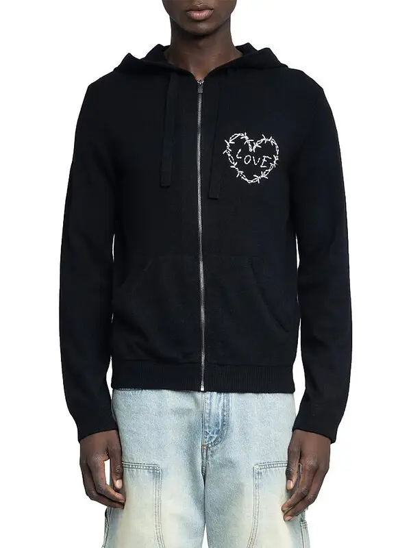 Zadig&Voltaire Clash Heart Zipper Hoodie - Noir