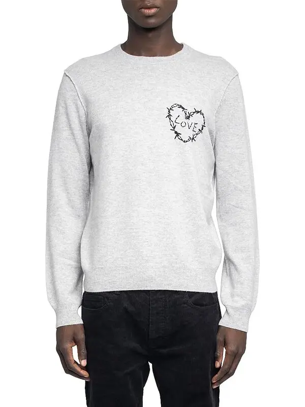 Zadig&Voltaire Kennedy Heart Long Sleeve Shirt - Gris Chine