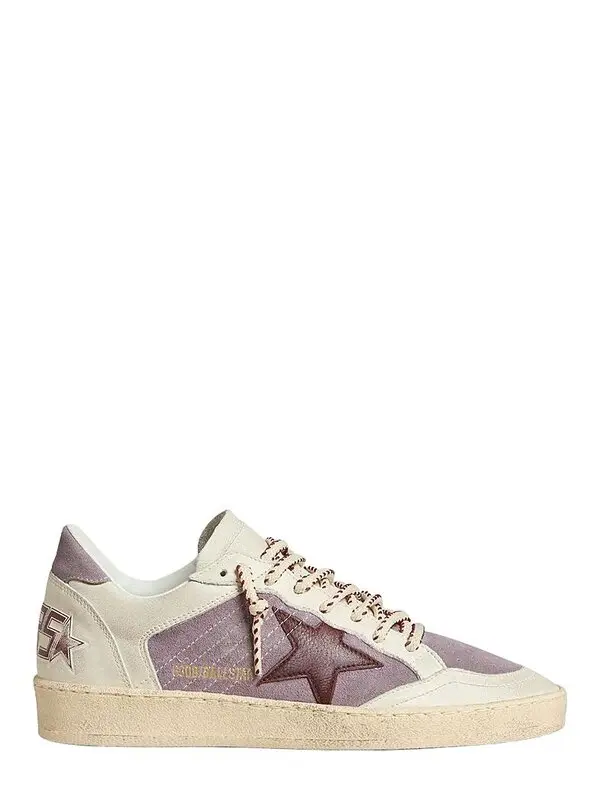 GOLDEN GOOSE Ball Star Leather Sneakers - Lilac/white