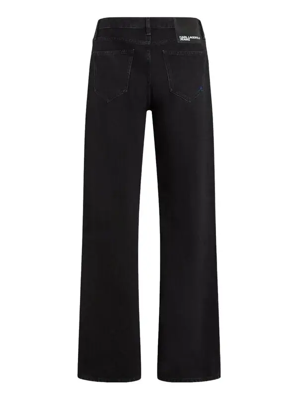 Karl Lagerfeld Mid-rise Straight-leg Jeans - Black