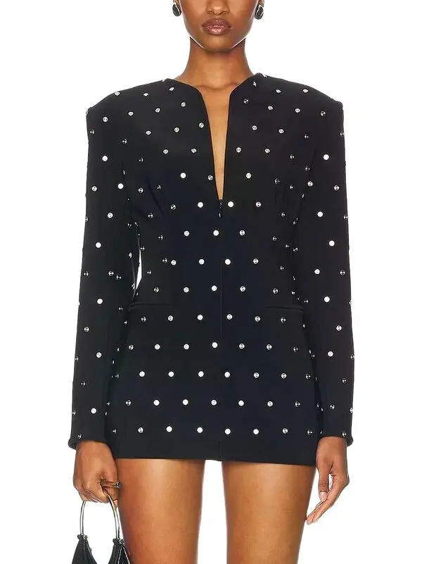 Norma Kamali Studded Fitted Jacket - Black