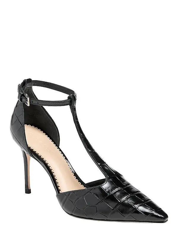 Cinq À Sept Clara T-strap Leather Pumps - Black