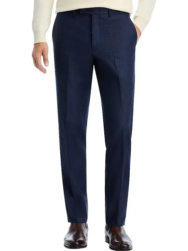 Bloomingdale'S Flannel Flat Front Trousers Exclusive - Navy Melange