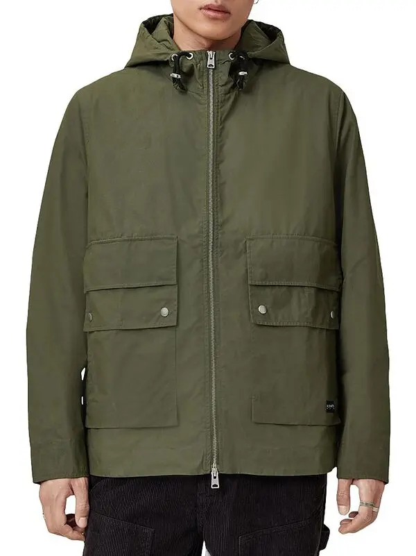 ALLSAINTS Morton Relaxed Fit Hooded Jacket - Khaki Green
