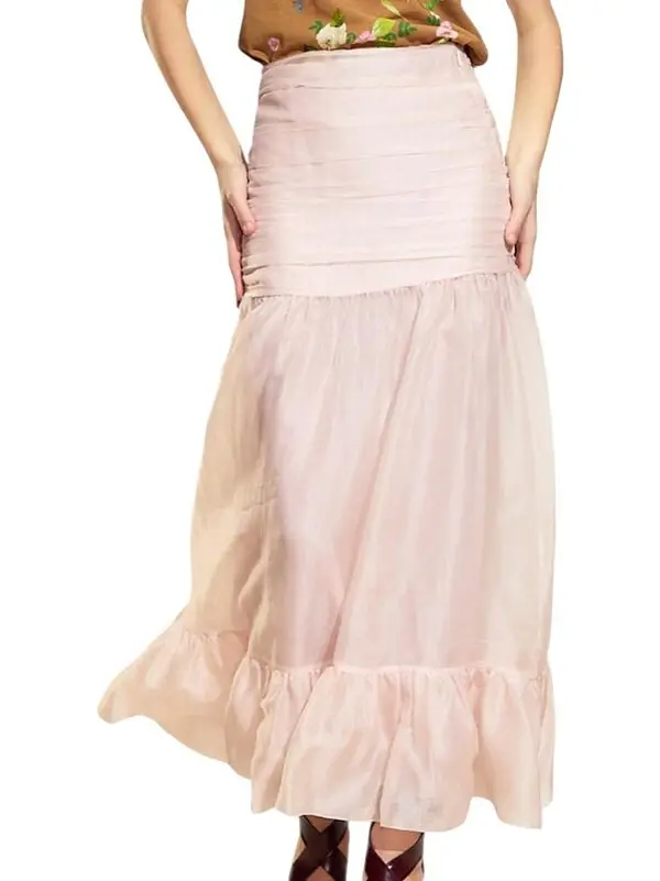 Cynthia Rowley Serafina Silk Skirt - Ballet Pink