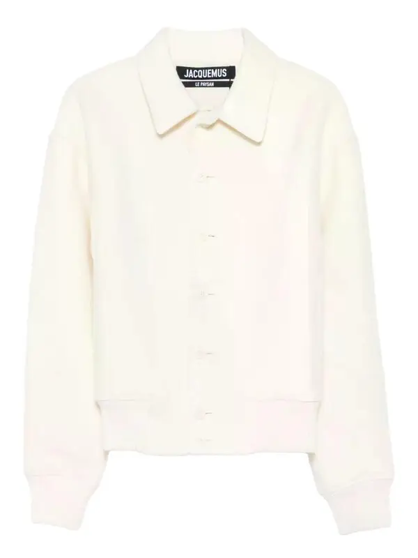 Jacquemus Felt Wool Bomber Jacket - White
