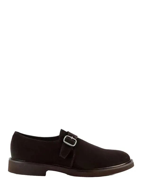 DOUCAL'S Buckle-detail Suede Loafers - Brown