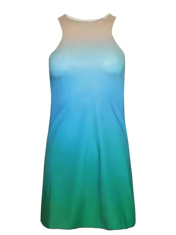Oseree Dégradé Halterneck Dress - Blue