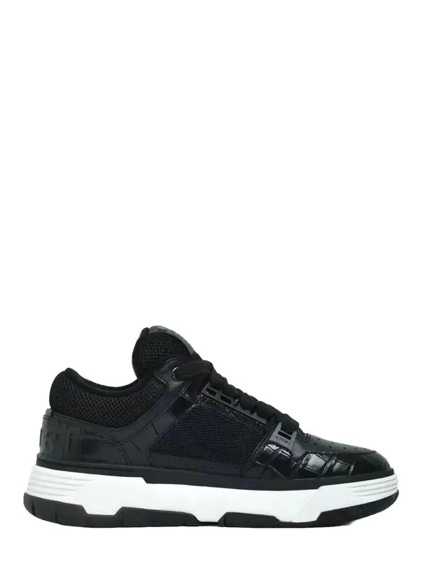 Amiri Crocodile-effect Lace-up Sneakers - Black