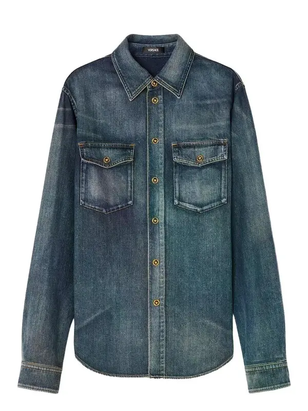 Versace Double-pocket Denim Shirt - Blue