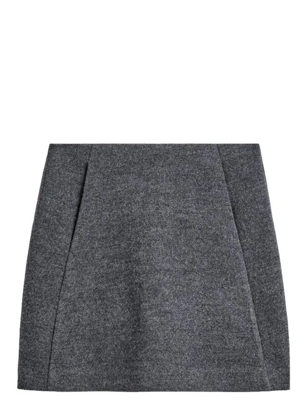 Cos Boiled Merino Wool Mini Skirt - Gray