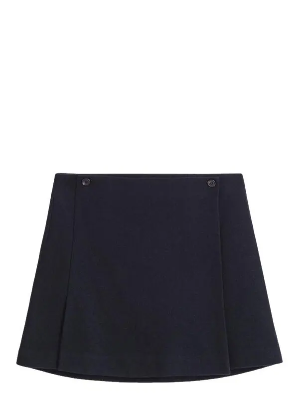 Cos Boiled Merino Wool Mini Skirt - Navy
