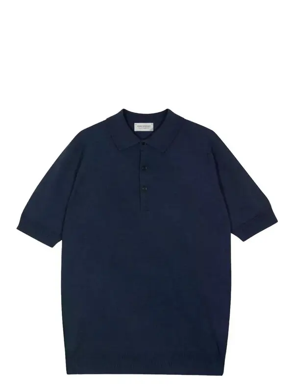 John Smedley Short-sleeved Merino-wool Polo Shirt - Blue
