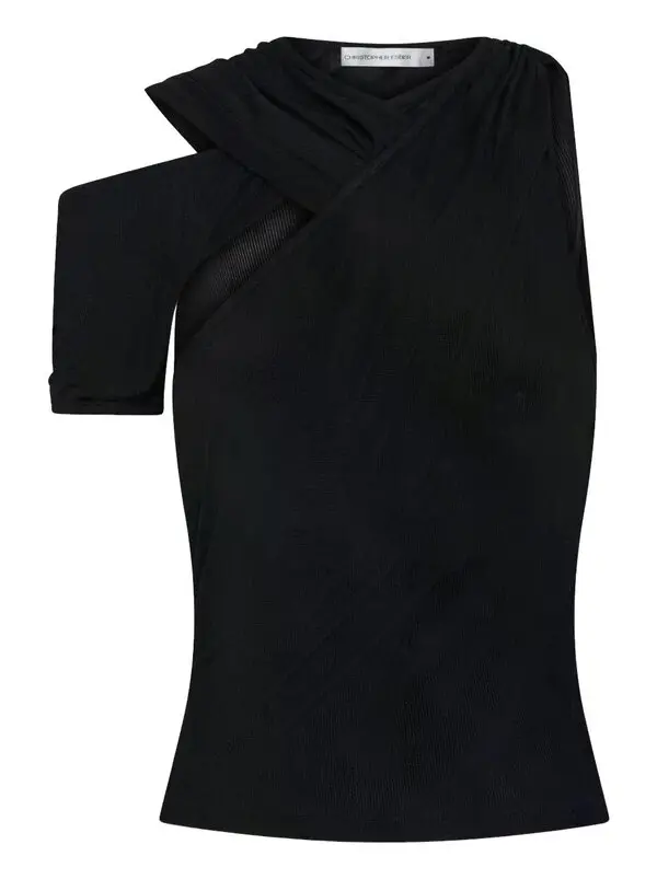 Christopher Esber Draped One-shoulder Top - Black
