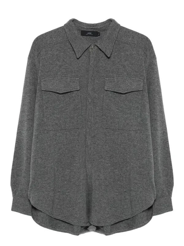 Arch4 Double-pocket Cashmere Shirt Jacket - Grey