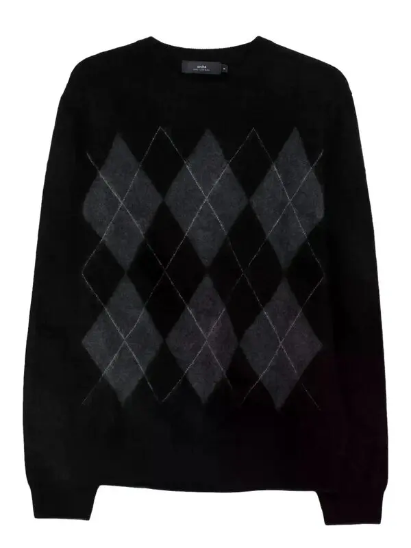 Arch4 Argyle Brushed Cashmere Sweater - Black