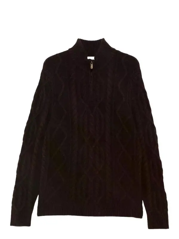 Eric Bompard Cable-knit Half-zip Sweater - Brown