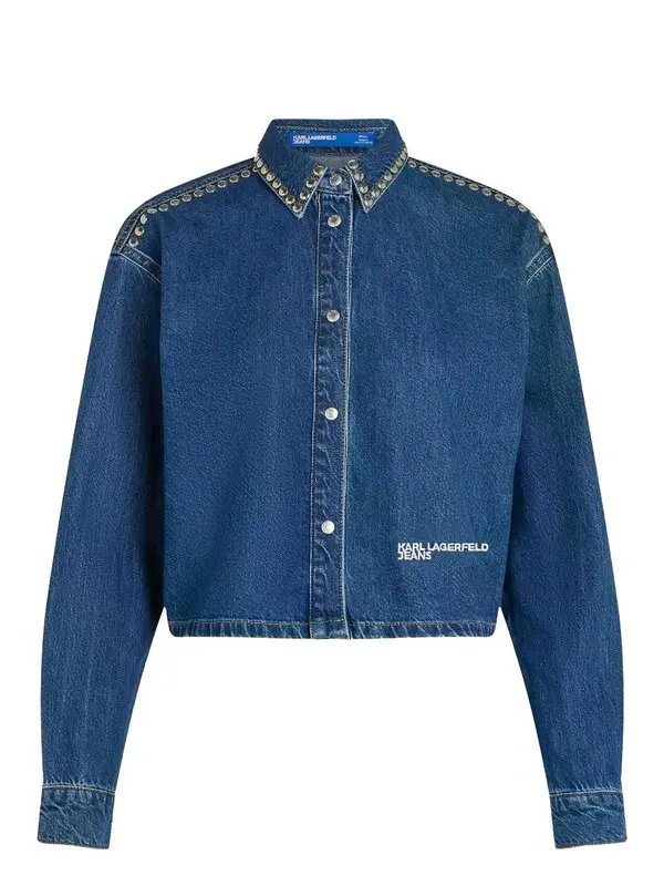 Karl Lagerfeld Studded Denim Shirt - Blue