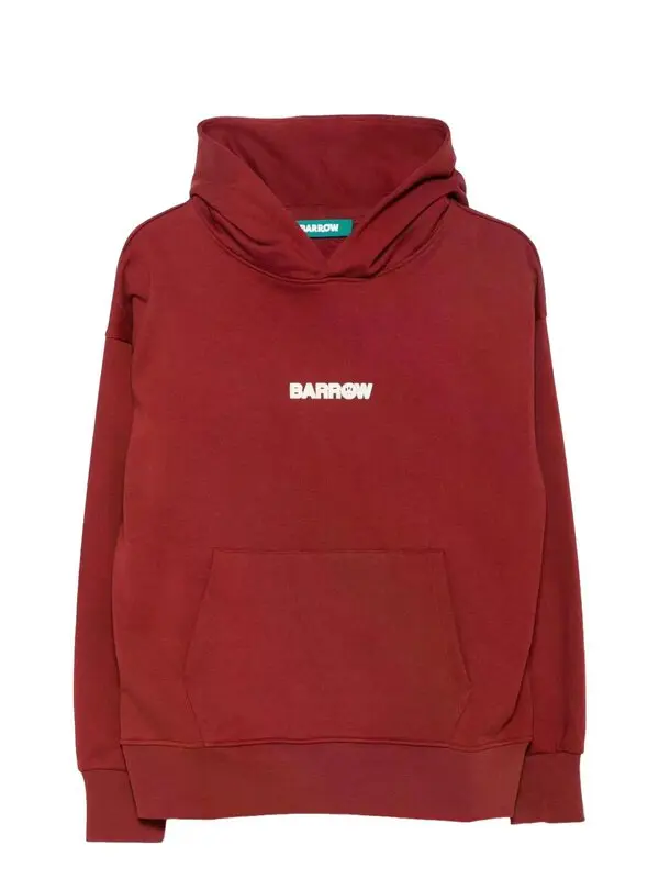 BARROW Hooded Sweatshirt With Teddy Print - Red