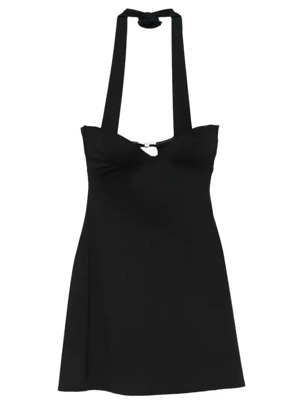 LA REVECHE Halter-neck Mini Dress - Black