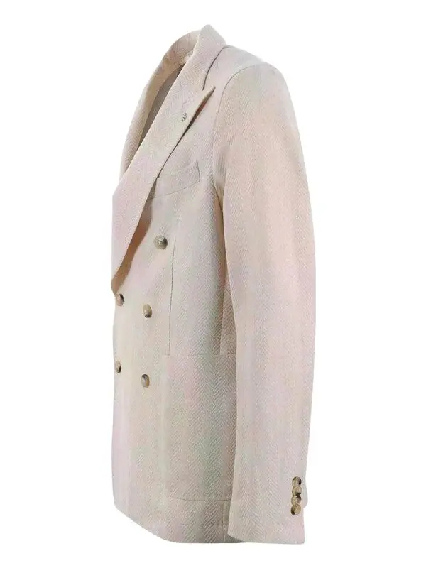 MANUEL RITZ Herringbone Double-breasted Blazer - Neutrals