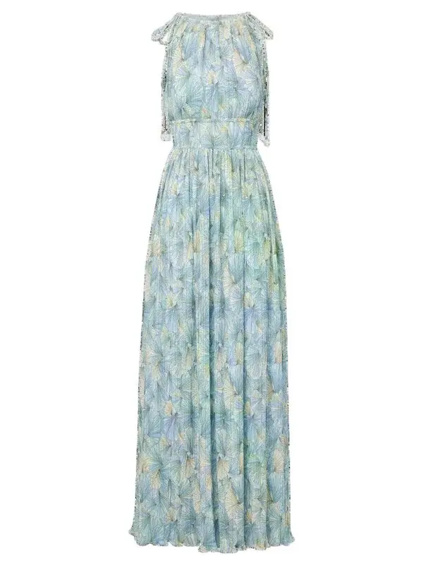 Veronica Beard Floral-pattern Maxi Dress - Blue