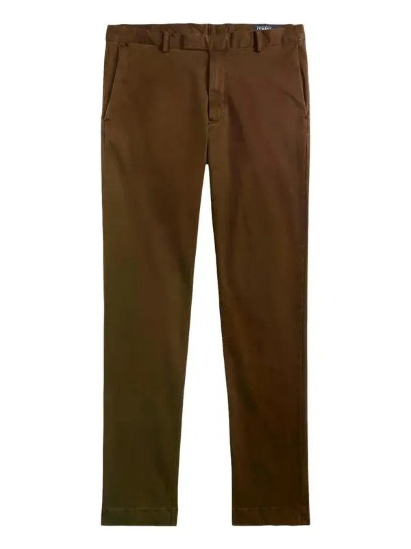 Ralph Lauren Flat-front Cotton Trousers - Brown