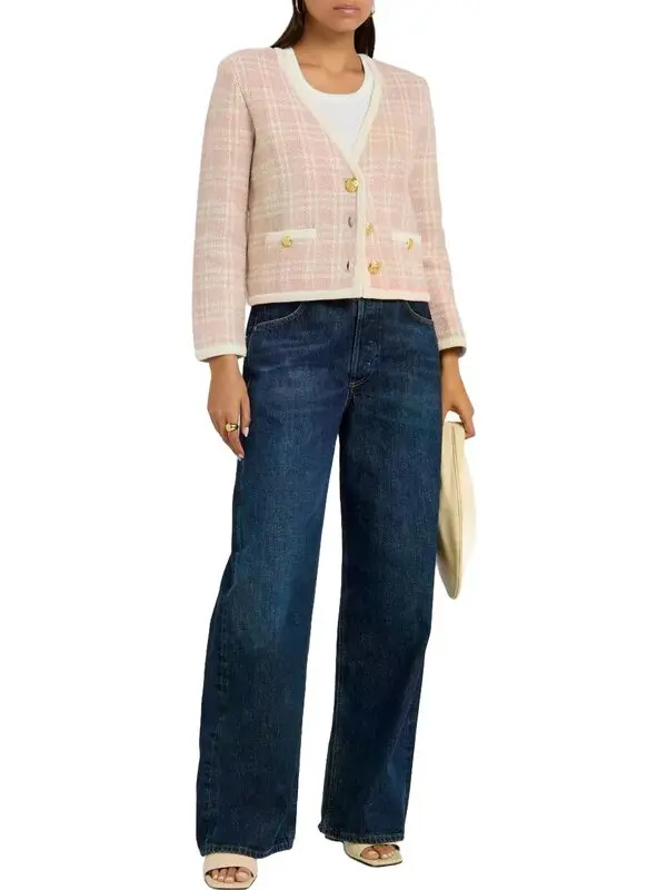 Veronica Beard Check-pattern Cardigan - Pink