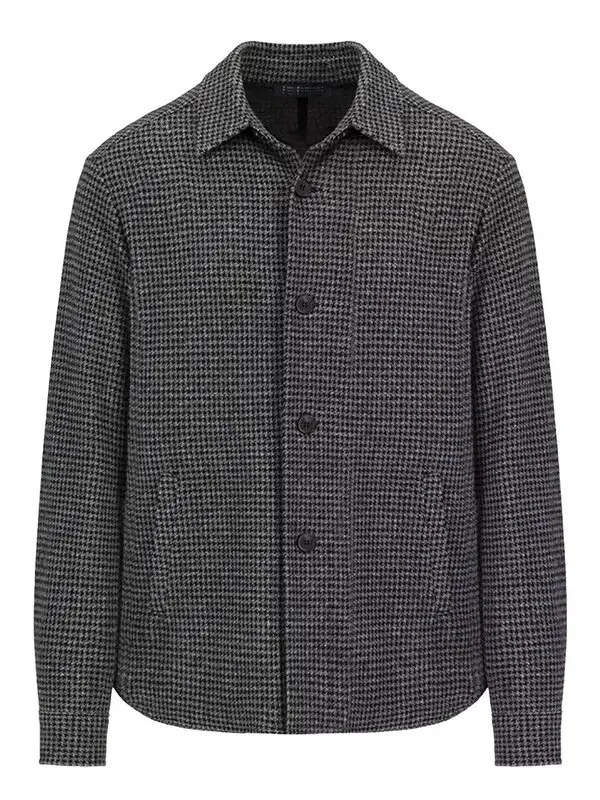 Harris Wharf London Houndstooth Shirt - Grey