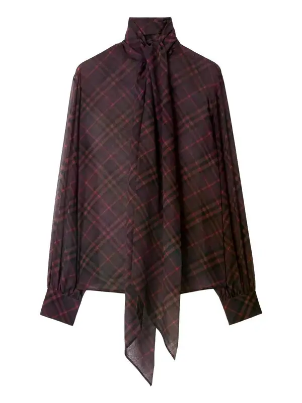 Burberry Check-pattern Blouse - Red